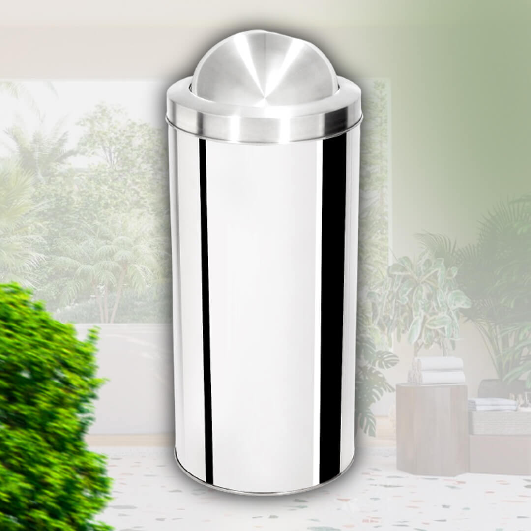 Lixeira Aço Inox com Tampa Aro Basculante - Ecobin