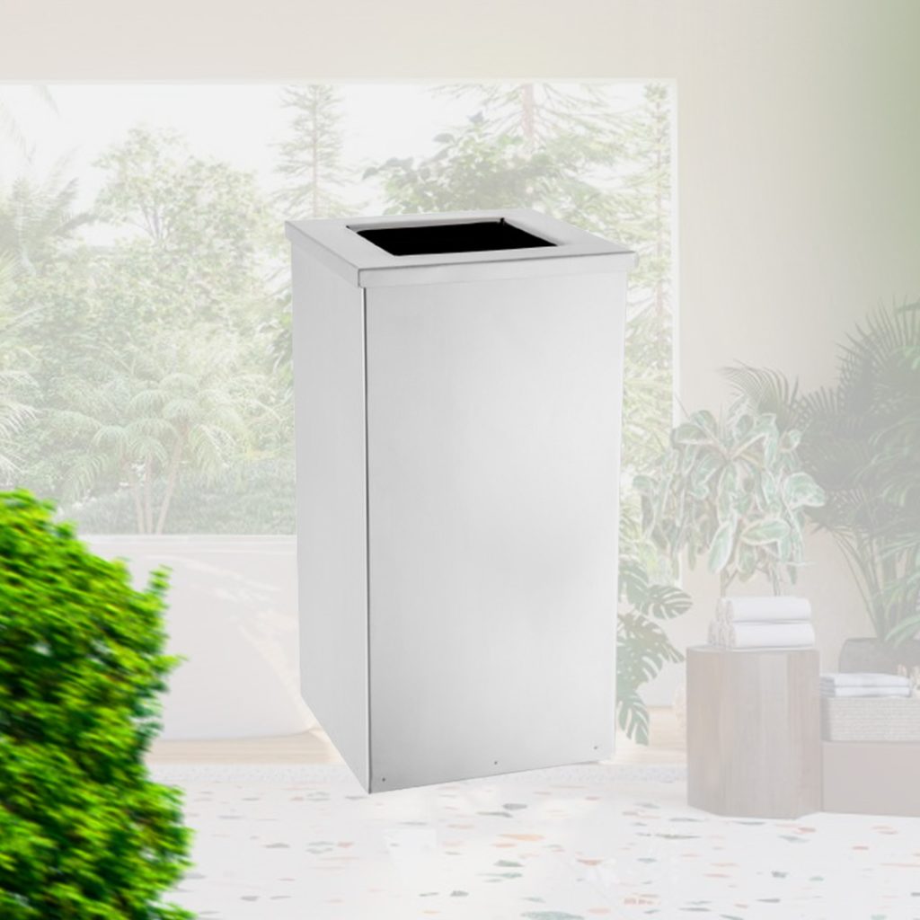 Lixeira Quadrada Aço Inox - Ecobin